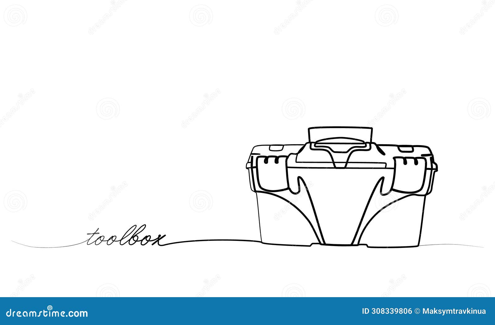 Continuous One Line Drawing of a Tool Box. Vector Stock Vector ...