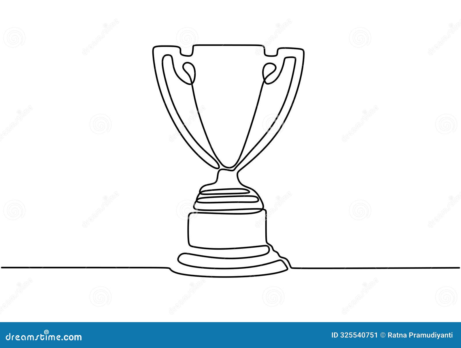 Continuous One Line Drawing of Trophy Cup Competition Stock Vector ...