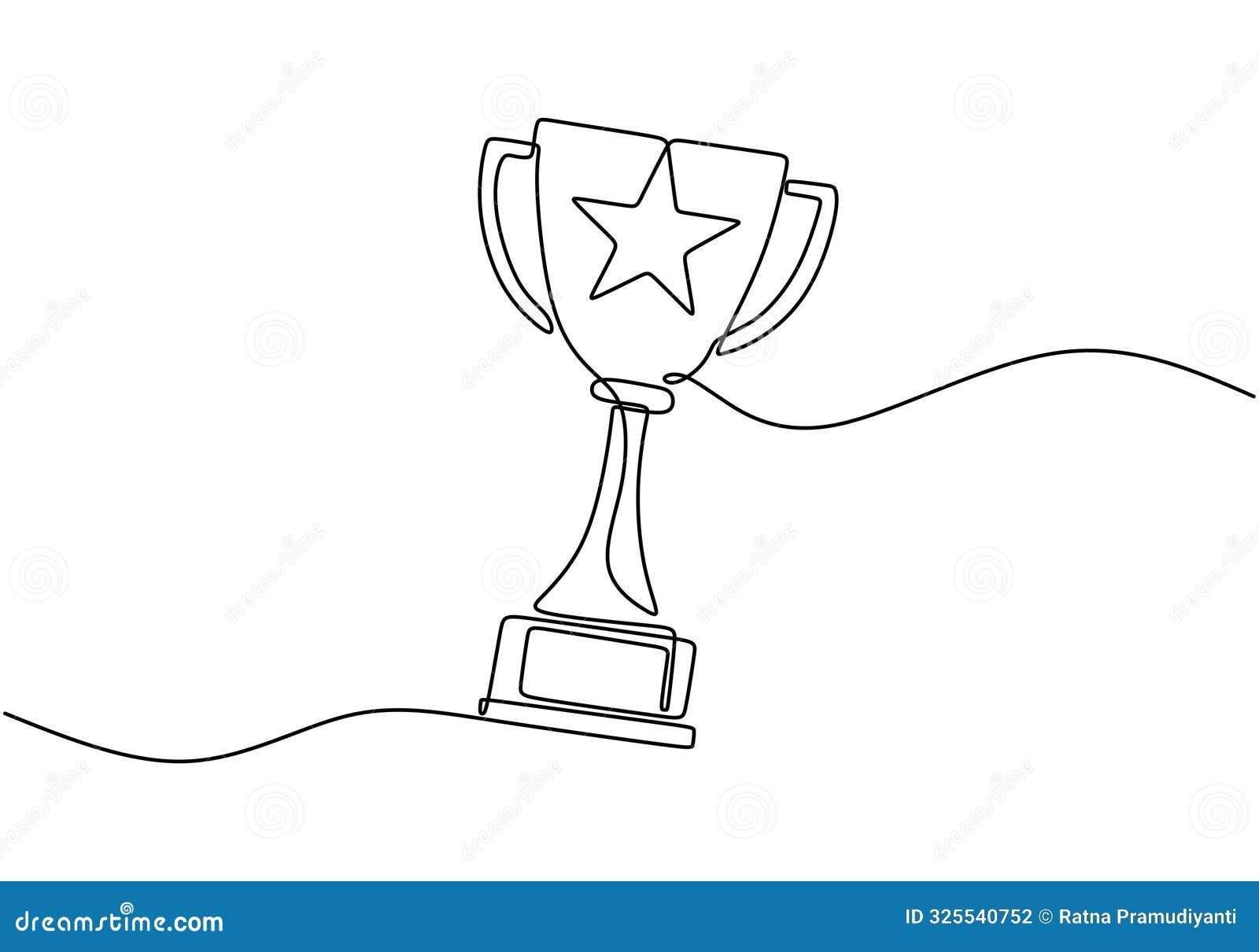 Continuous One Line Drawing of Trophy Cup Competition Stock Vector ...