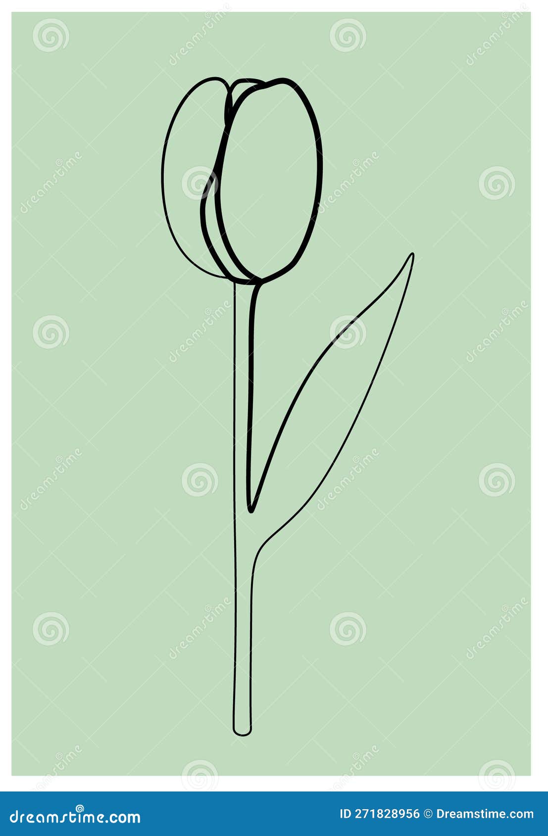 Continuous One Line Drawing of a Tulip. Stock Vector - Illustration of ...