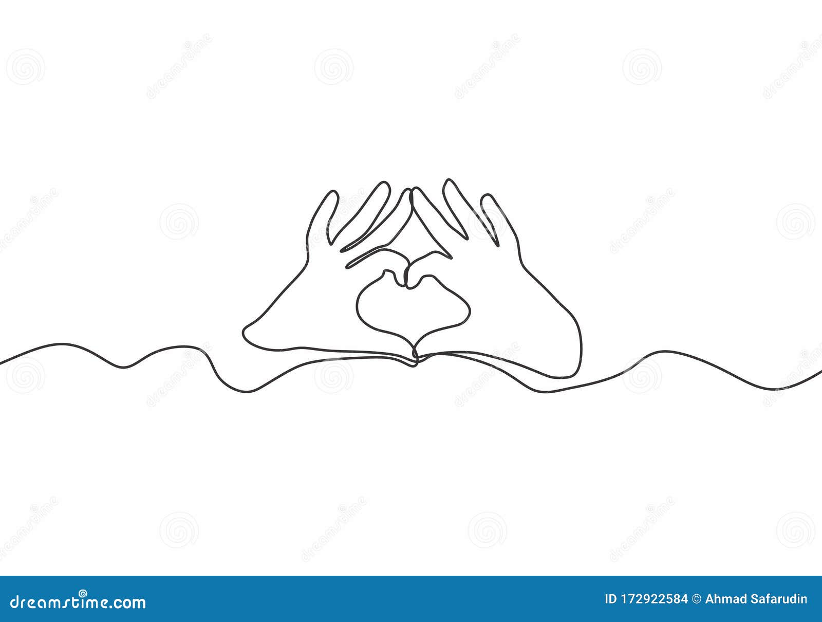 Continuous One Line Drawing. Two Hands Making Love Sign, Heart Symbol ... Continuous One Line Drawing. Two Hands Making Love Sign, Heart Symbol ...