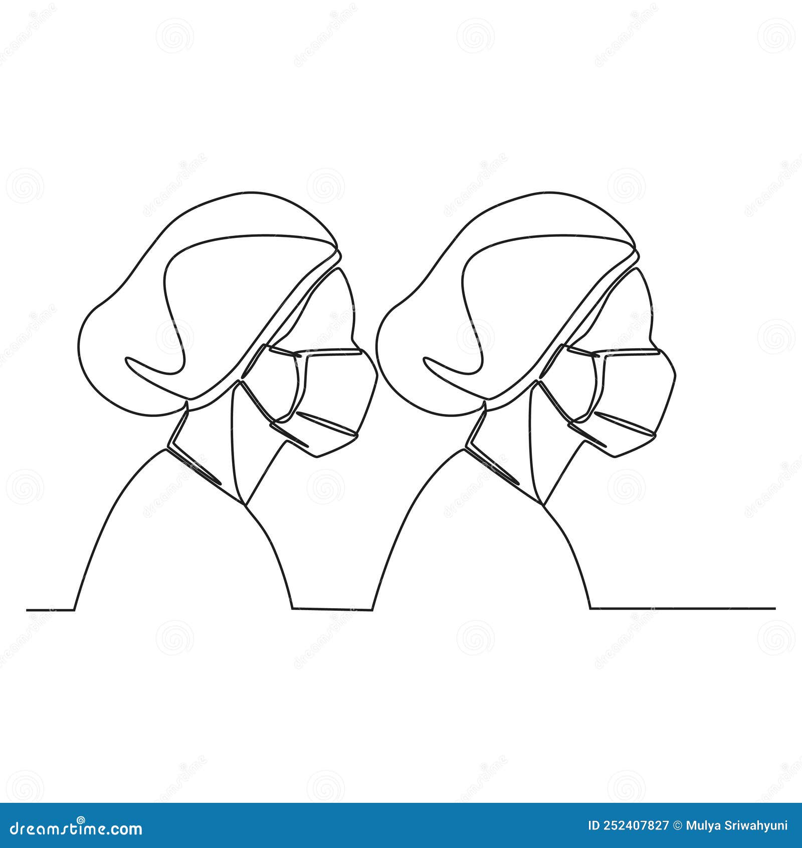 Two Nurses Use Mask and Hat at Working in Hospital Stock Vector ...