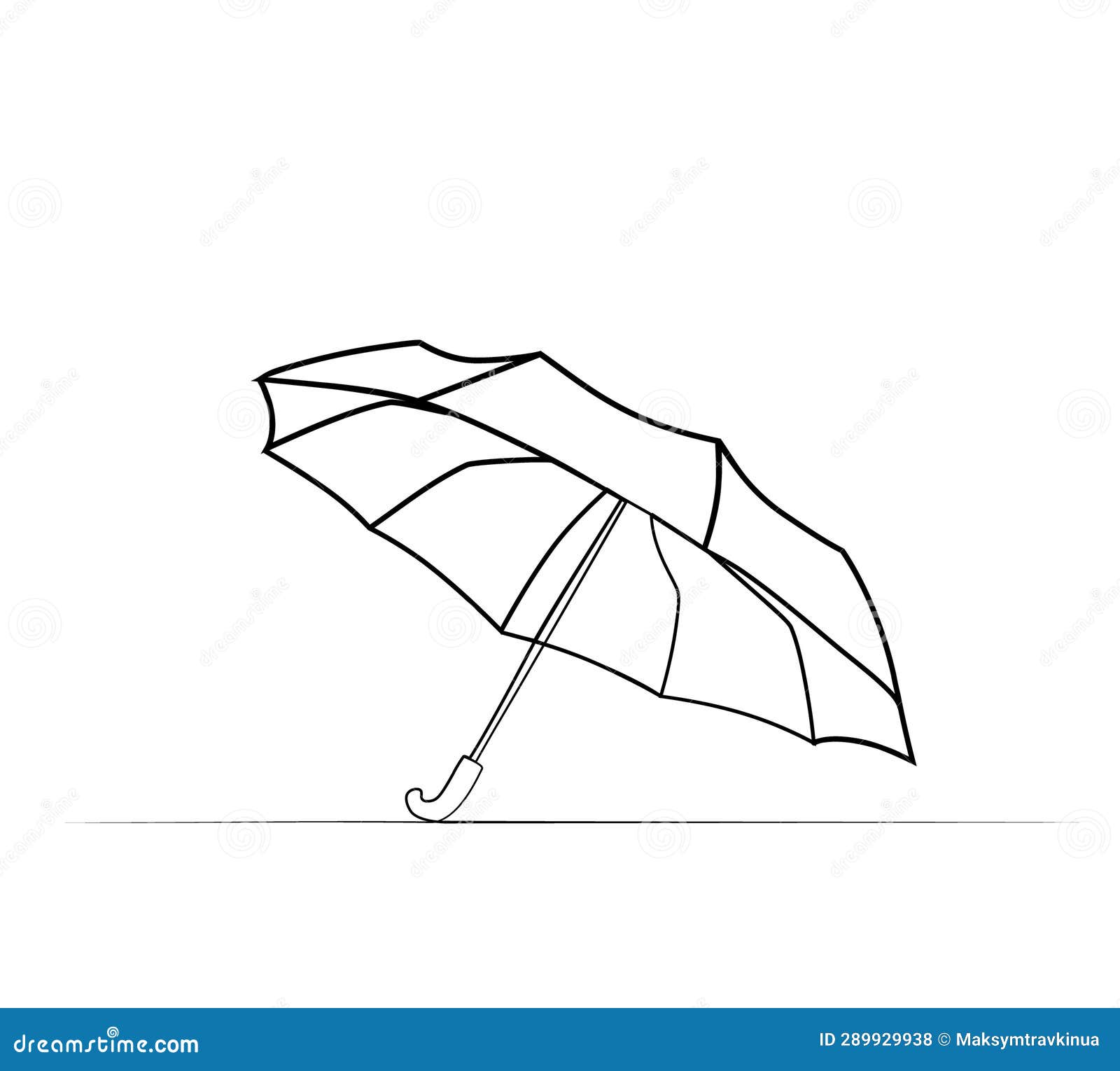 Continuous One Line Drawing of an Umbrella Stock Illustration ...