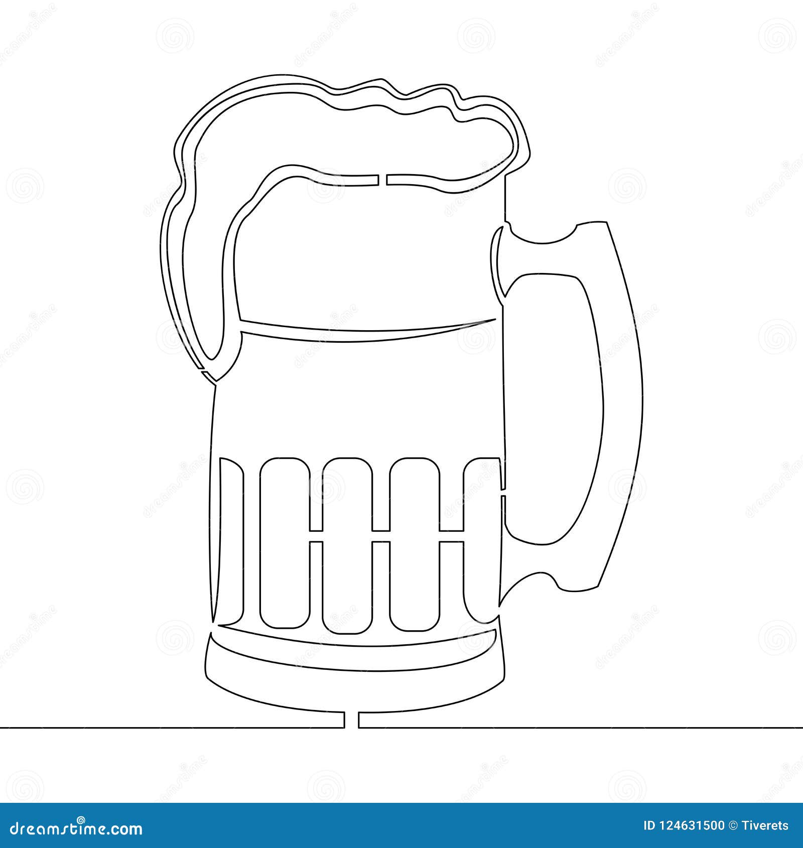 Continuous One Line Drawing Vector Beer Pint Stock Vector ...