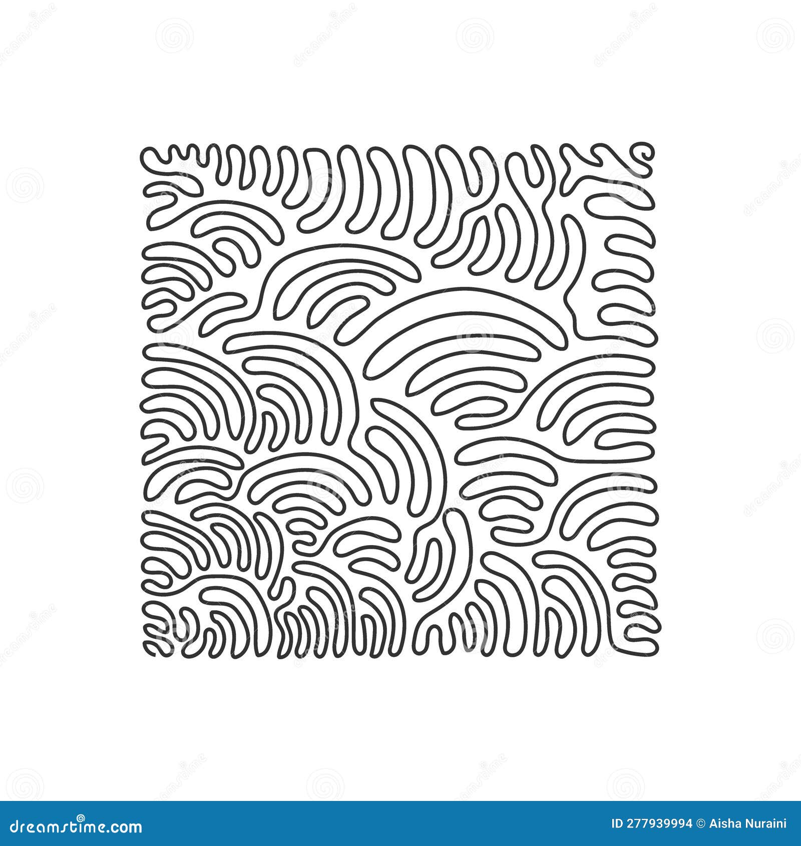 Continuous One Line Drawing Vector Hand Drawn Single Square, Blank ...