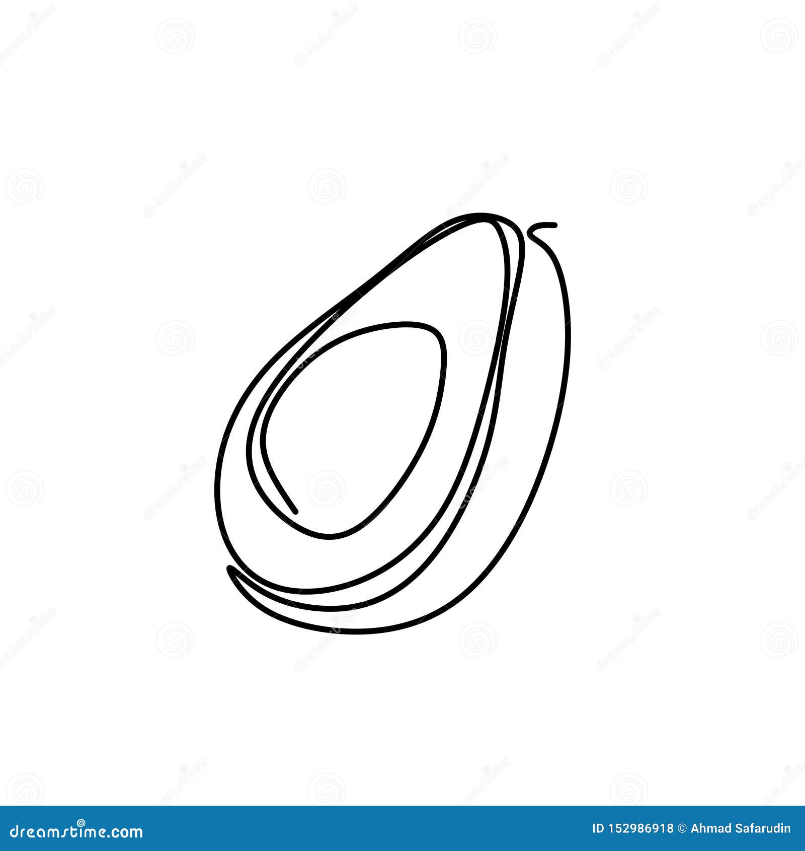 Avocado Vector Drawing. Outline And Colored Version | CartoonDealer.com ...