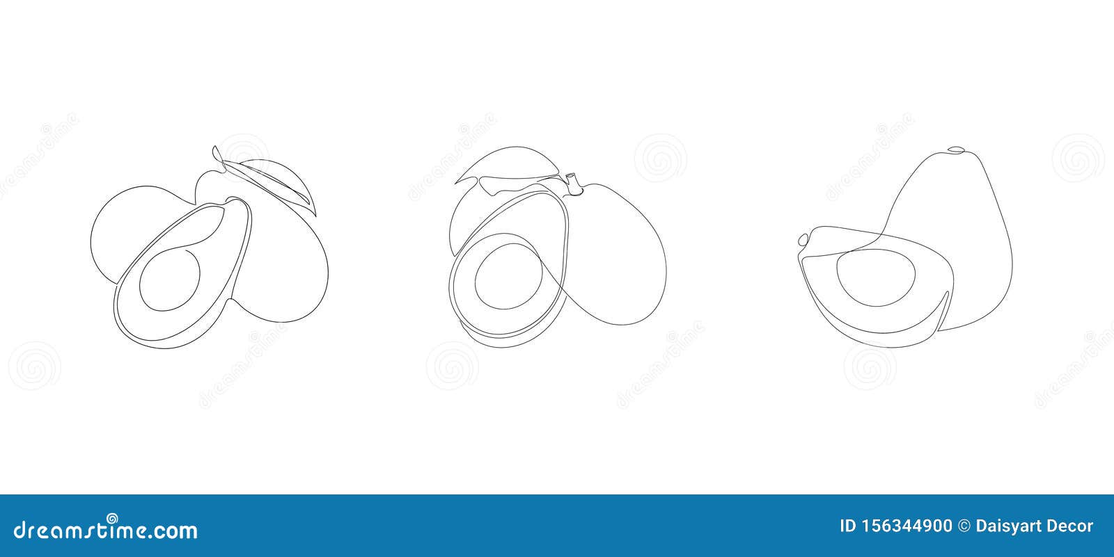 Continuous One Line Drawing. Vegetables Two Sets of Avocado. Vector ... Continuous One Line Drawing. Vegetables Two Sets of Avocado. Vector ...
