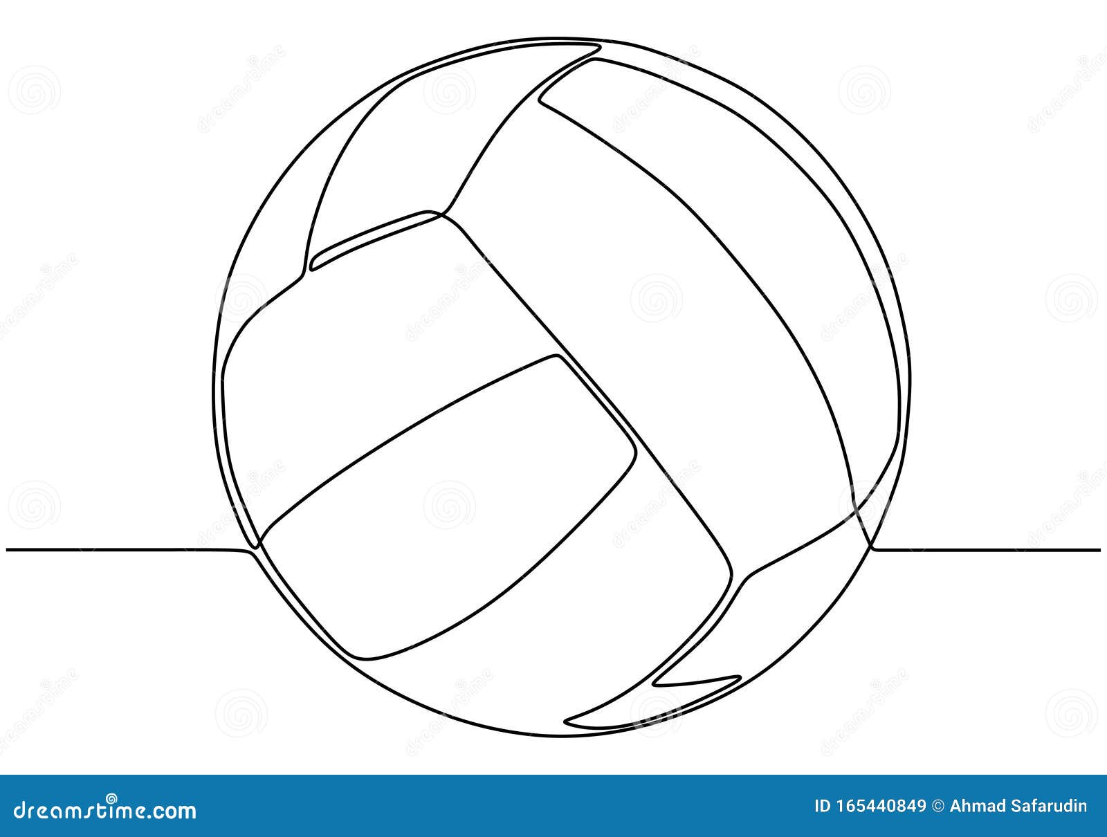 Continuous One Line Drawing of Volley Ball Stock Vector - Illustration ...