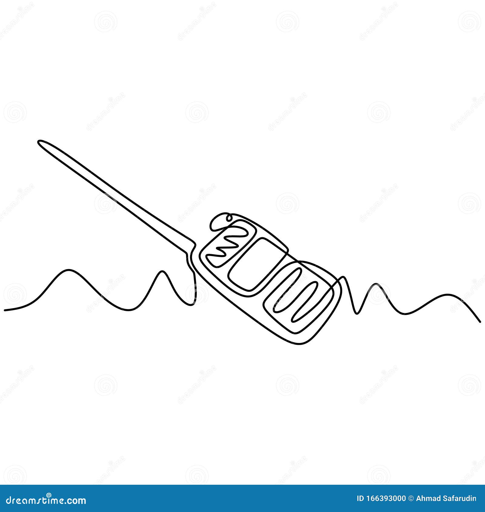 Continuous One Line Drawing of Walkie Talkie Stock Vector ...