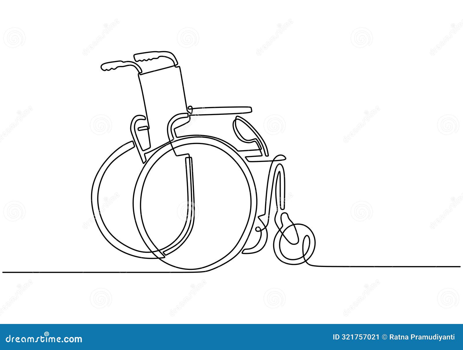 Continuous One Line Drawing of a Wheelchair for Individuals with ...