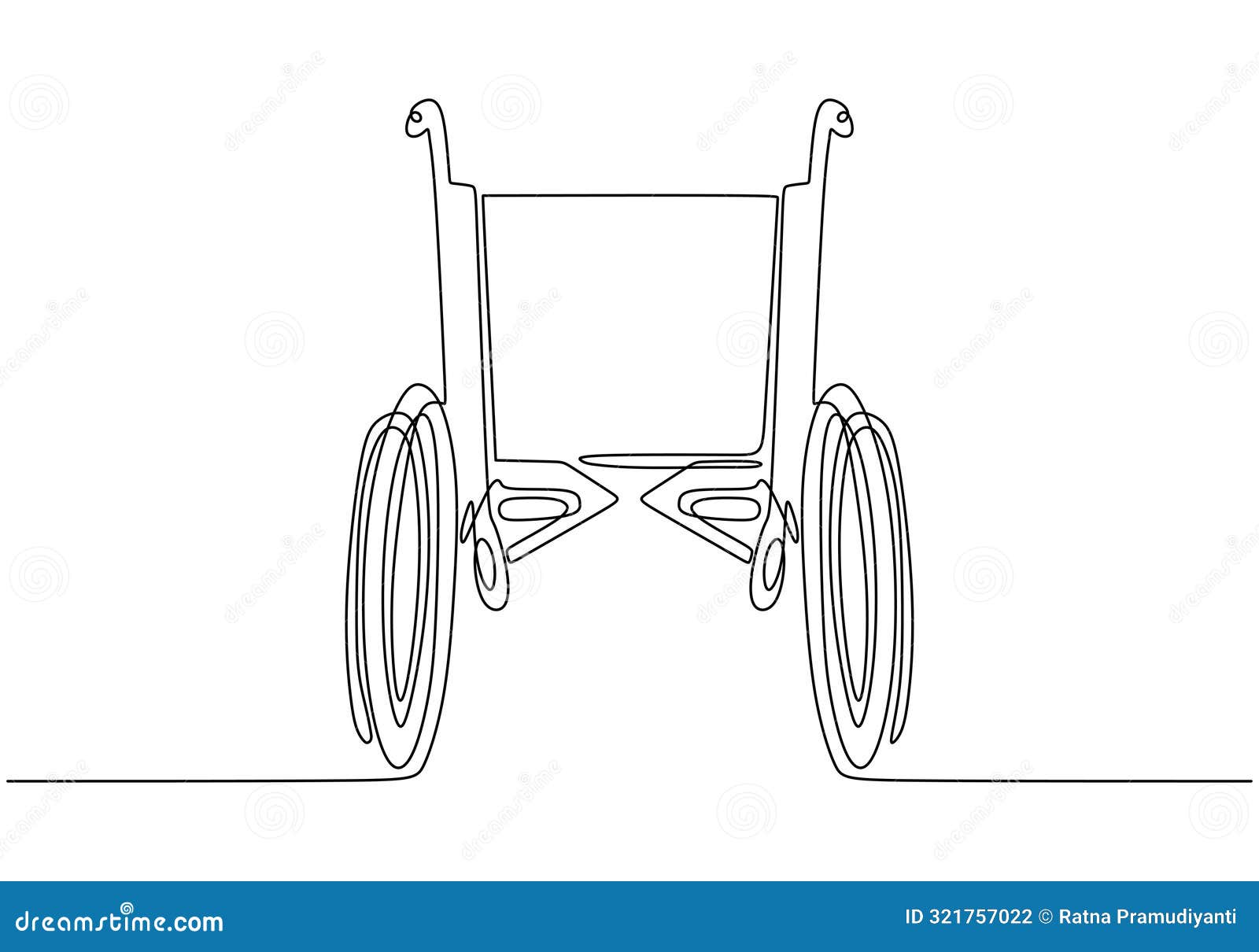 Continuous One Line Drawing of a Wheelchair for Individuals with ...