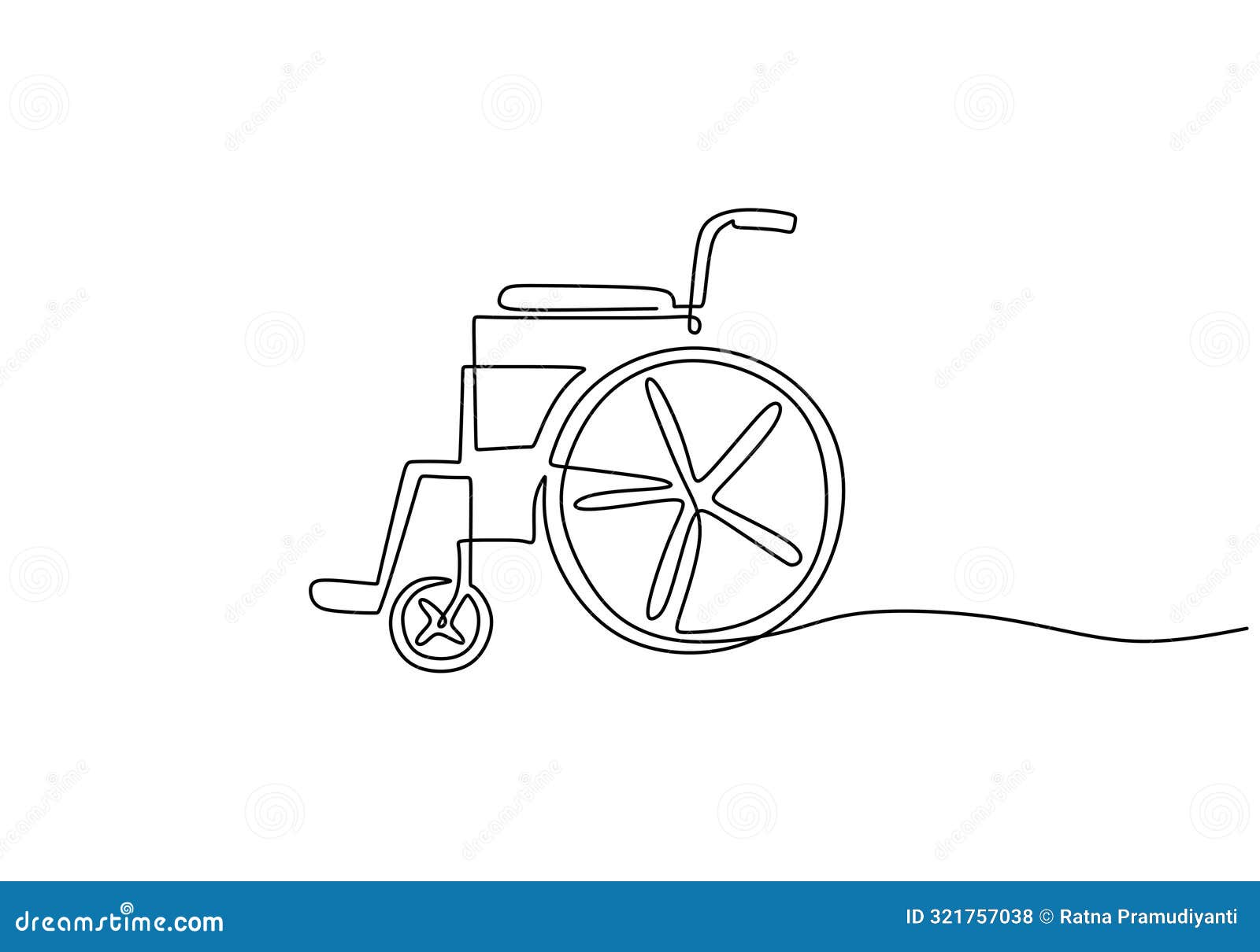 Continuous One Line Drawing of a Wheelchair for Individuals with ...