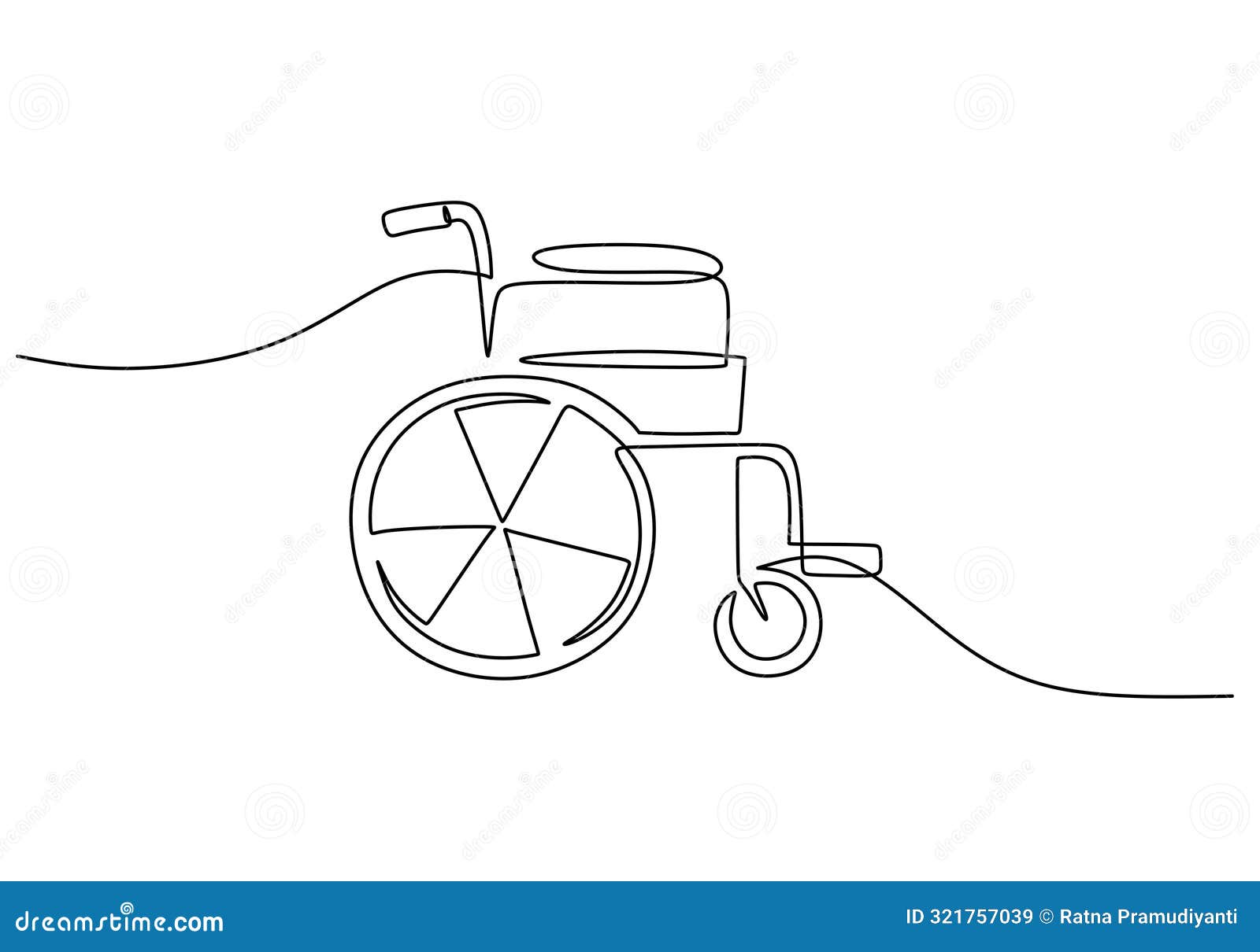 Continuous One Line Drawing of a Wheelchair for Individuals with ...