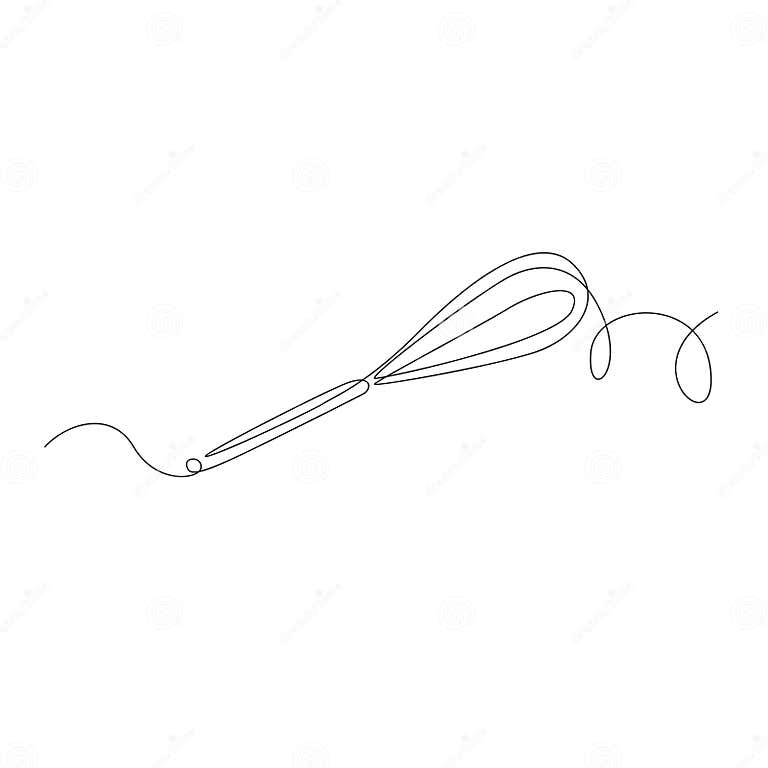 Continuous One Line Drawing Whisk. Stock Vector Illustration. Stock ...