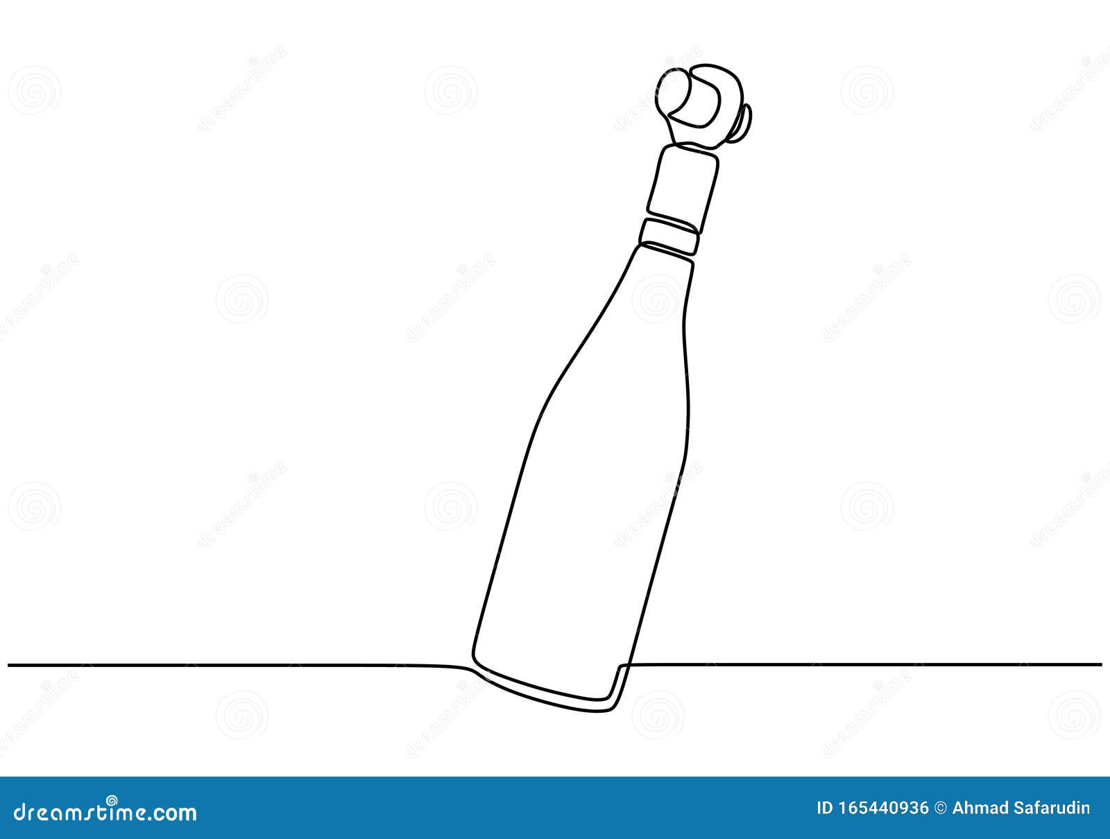 Continuous One Line Drawing of Wine Bottle Stock Vector - Illustration ...