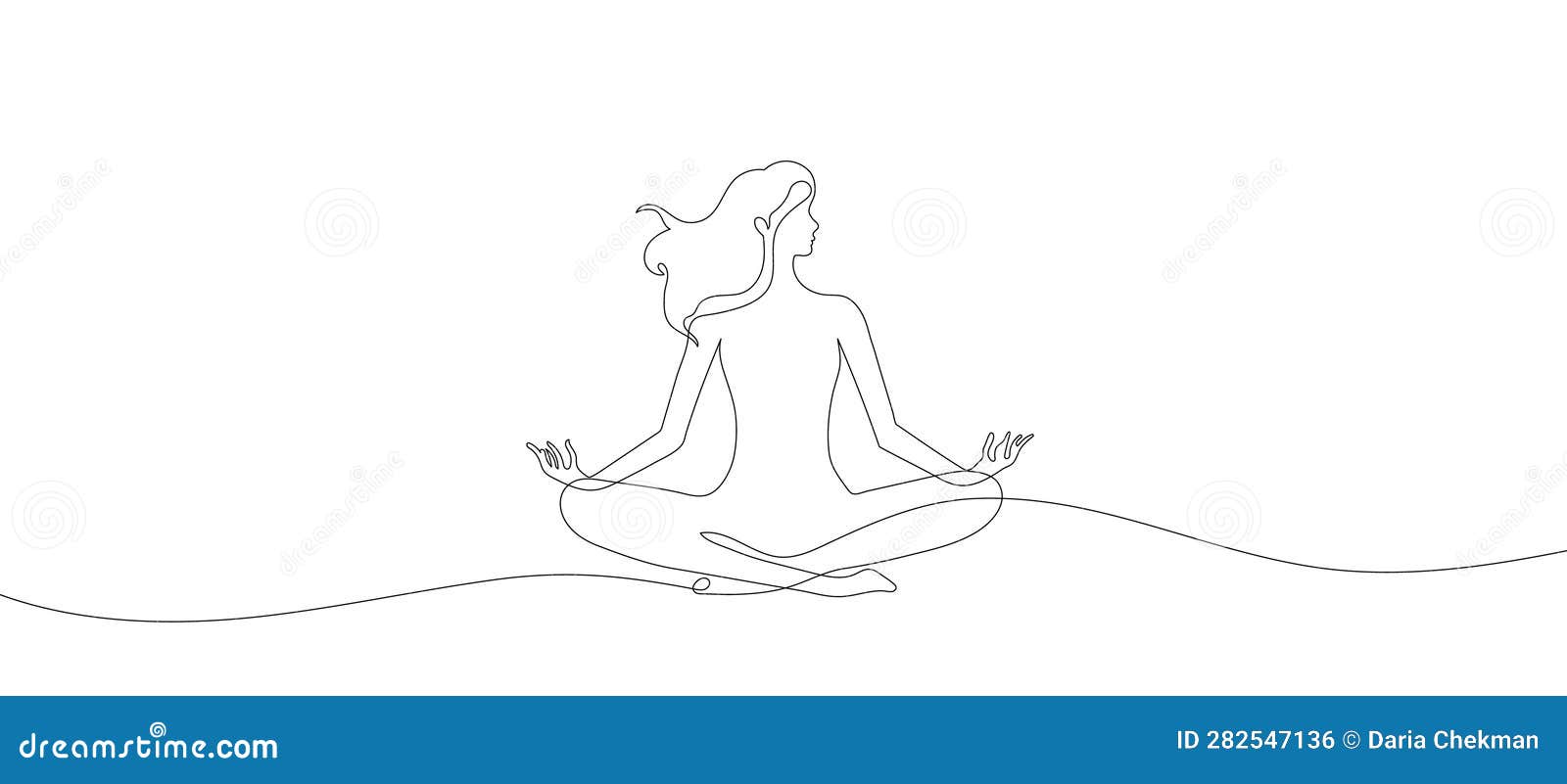 Continuous One Line Drawing. Woman Sitting Cross Legged Meditating ... Continuous One Line Drawing. Woman Sitting Cross Legged Meditating ...