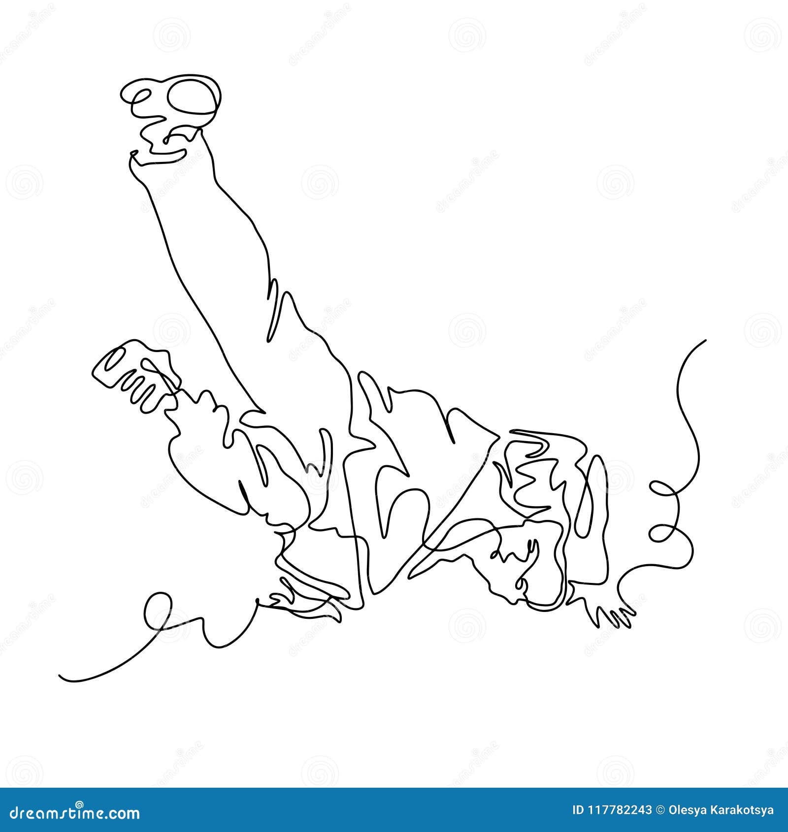 Continuous One Line Drawing of Young Guy Breakdancer Stock Vector ...