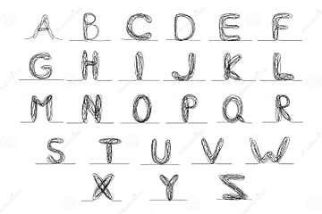 Continuous One Line English Alphabet, Vector Illustration Stock Vector ...