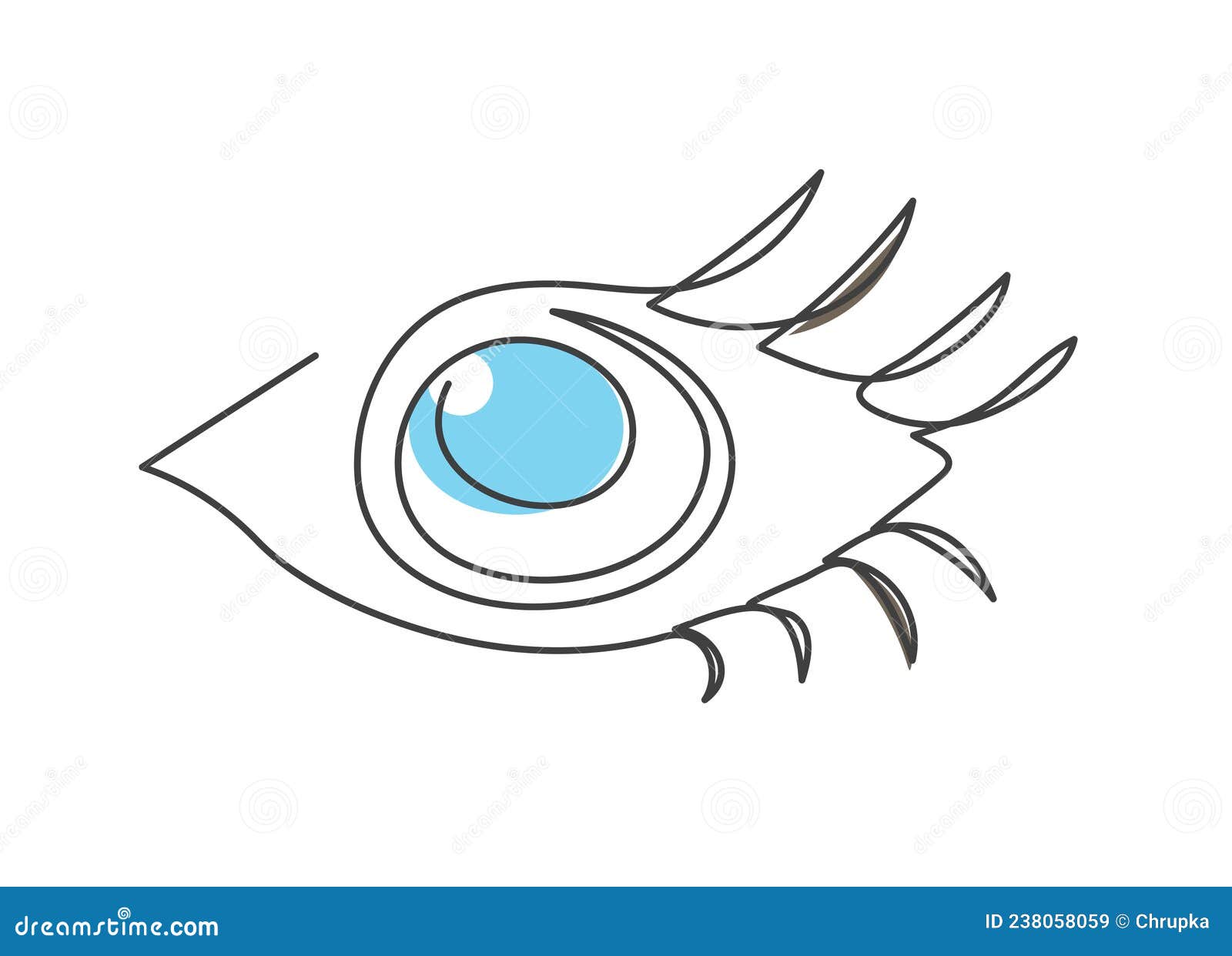 Continuous One Line Eye Icon Stock Vector - Illustration of eyesight ...