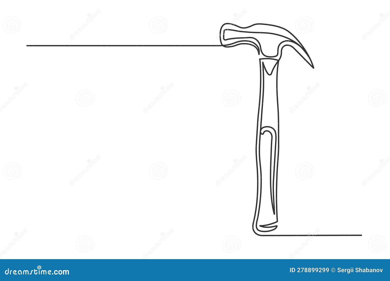 Pop Art Line Hammer Icon Isolated On Color Background. Tool For Repair ...