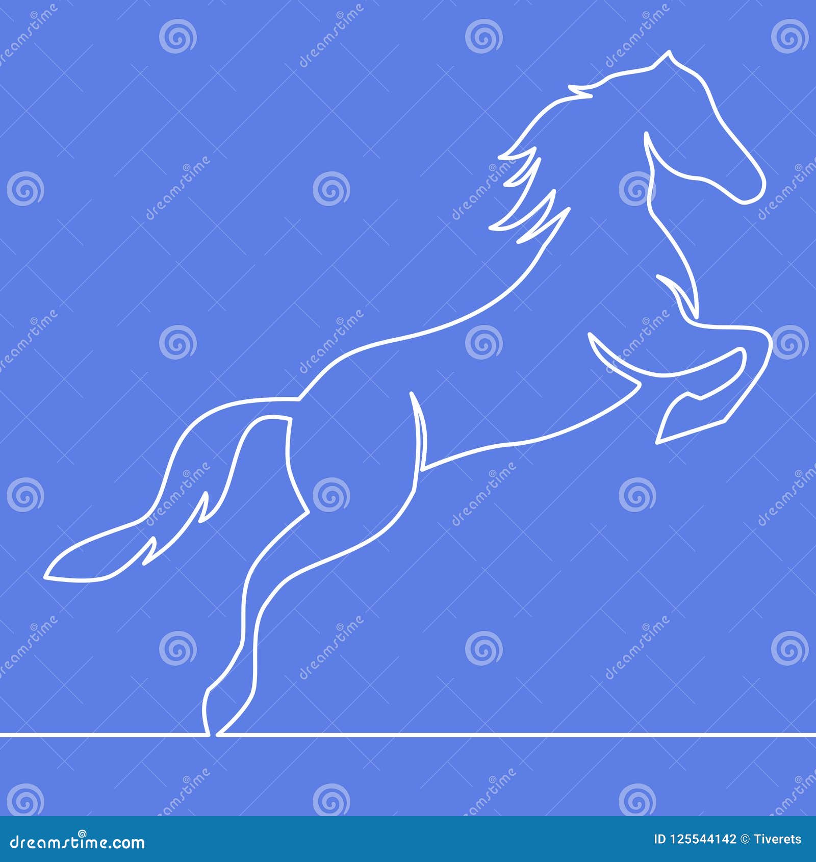 Continuous One Line Horse Logo Vector Concept Stock Vector ...