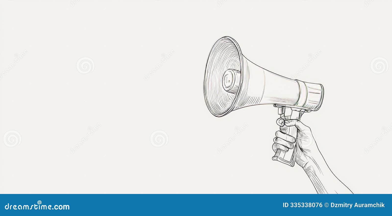 The Continuous One Line Illustration Shows a Horn Speaker Held by Hand ...
