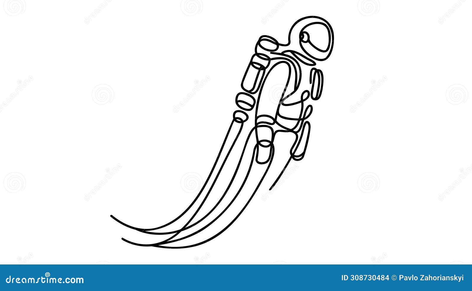Continuous One Line of Jetpack Machine on White Background Stock Vector ...