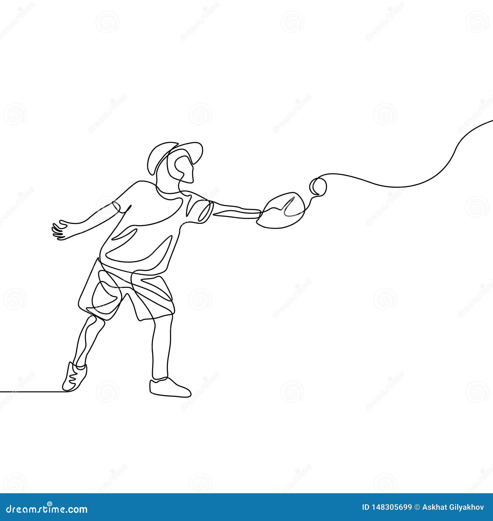 Continuous One Line Kid Catch the Ball in Glove, Baseball Theme Stock ...