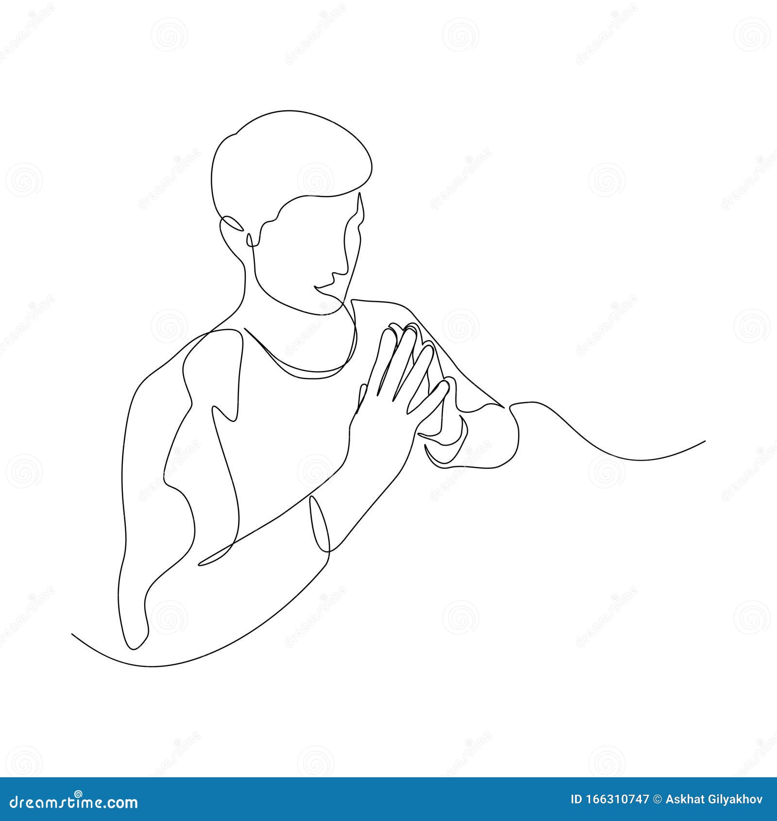 Continuous One Line Man in a Confident Pose. Vector Illustration. Stock ...