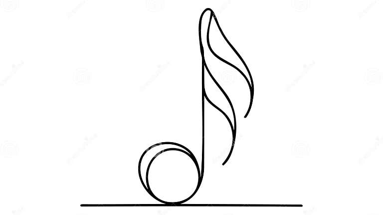 Continuous One Line Music Note, Musical Notes One Line on White ...