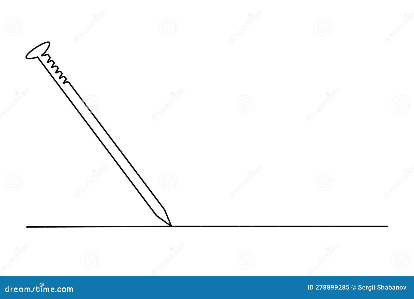 Continuous one line nail stock vector. Illustration of silhouette ...