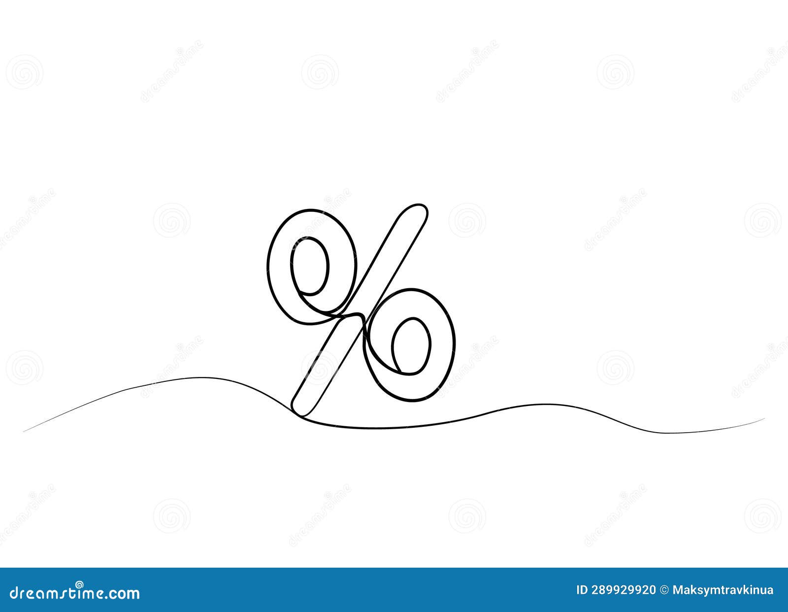 Continuous One Line Percentage Drawing Stock Vector - Illustration of ...