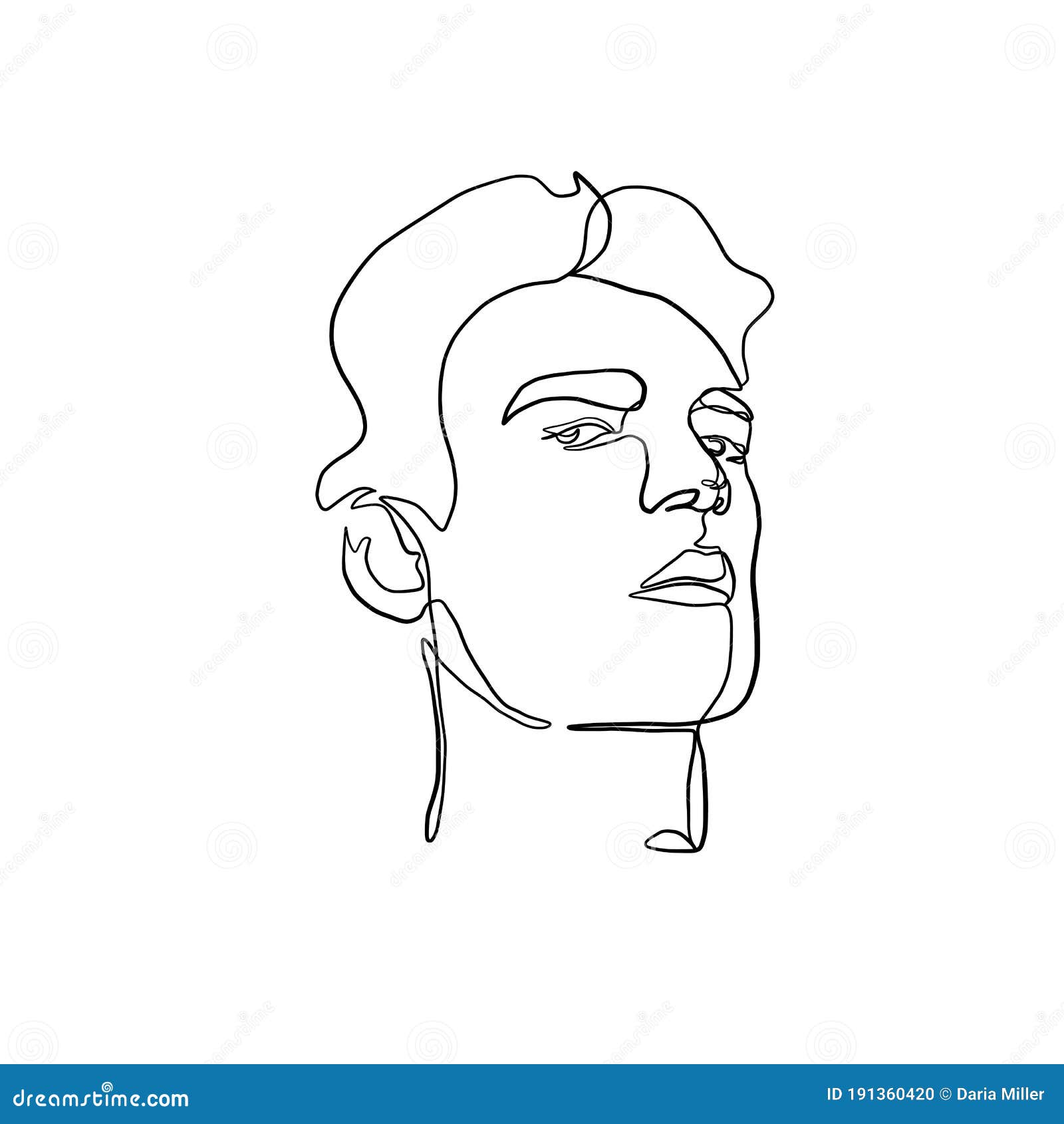 Continuous One Line Portrait Man. Stock Vector - Illustration of modern ... Continuous One Line Portrait Man. Stock Vector - Illustration of modern ...