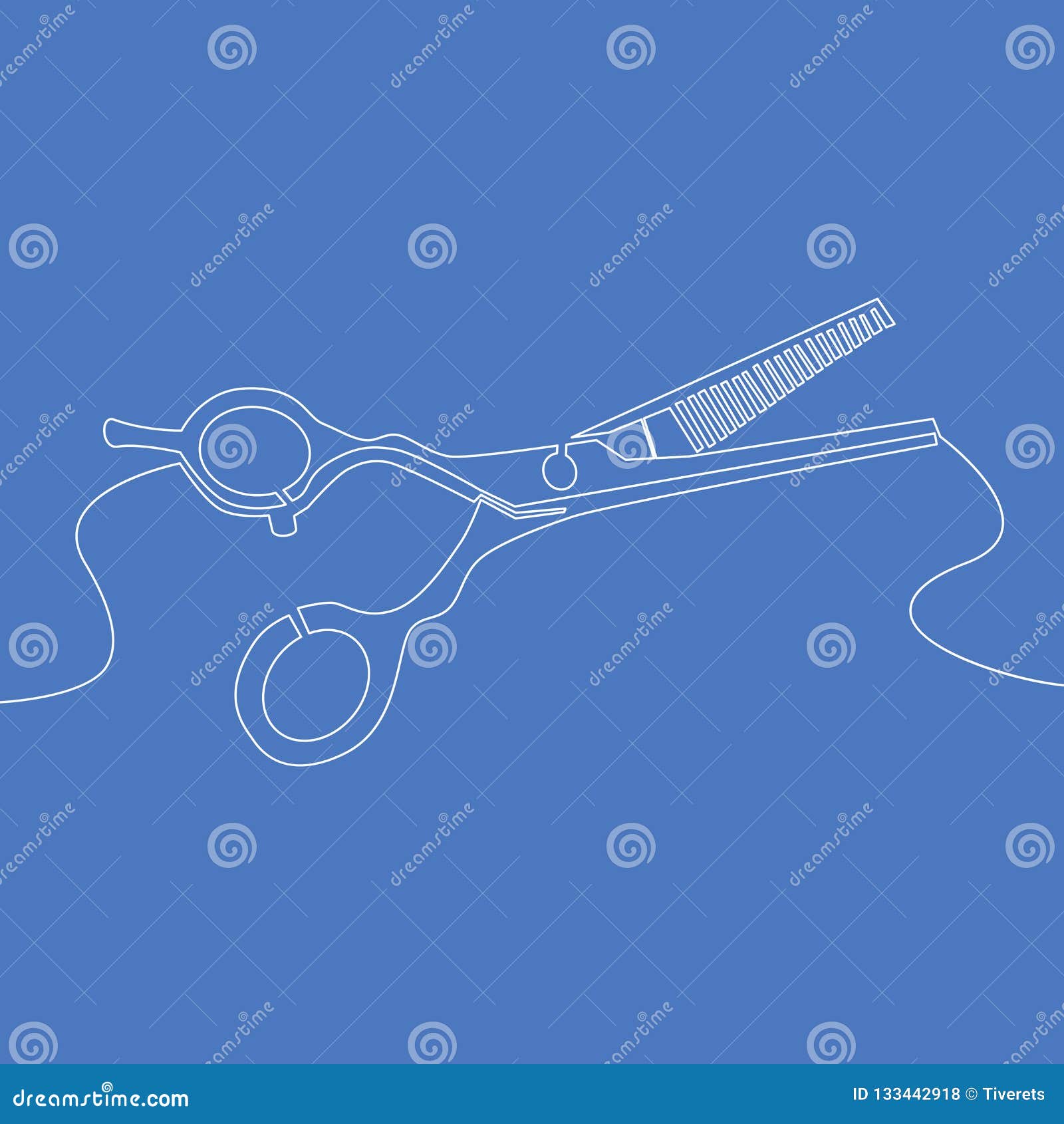 Continuous One Line Scissors Vector Concept Stock Vector - Illustration ...