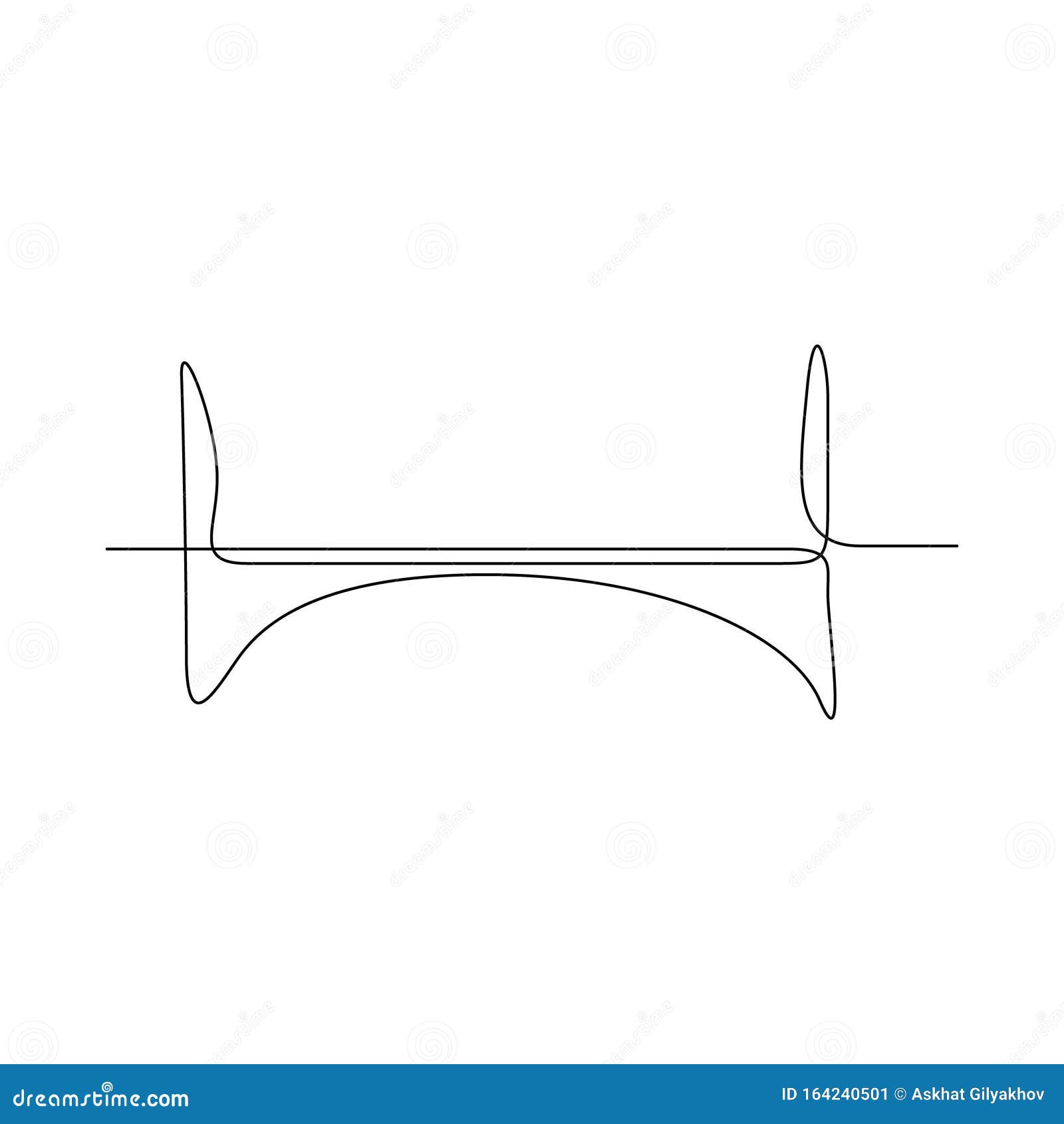 Continuous One Line Simple Bridge. Minimalism. Vector Stock ...