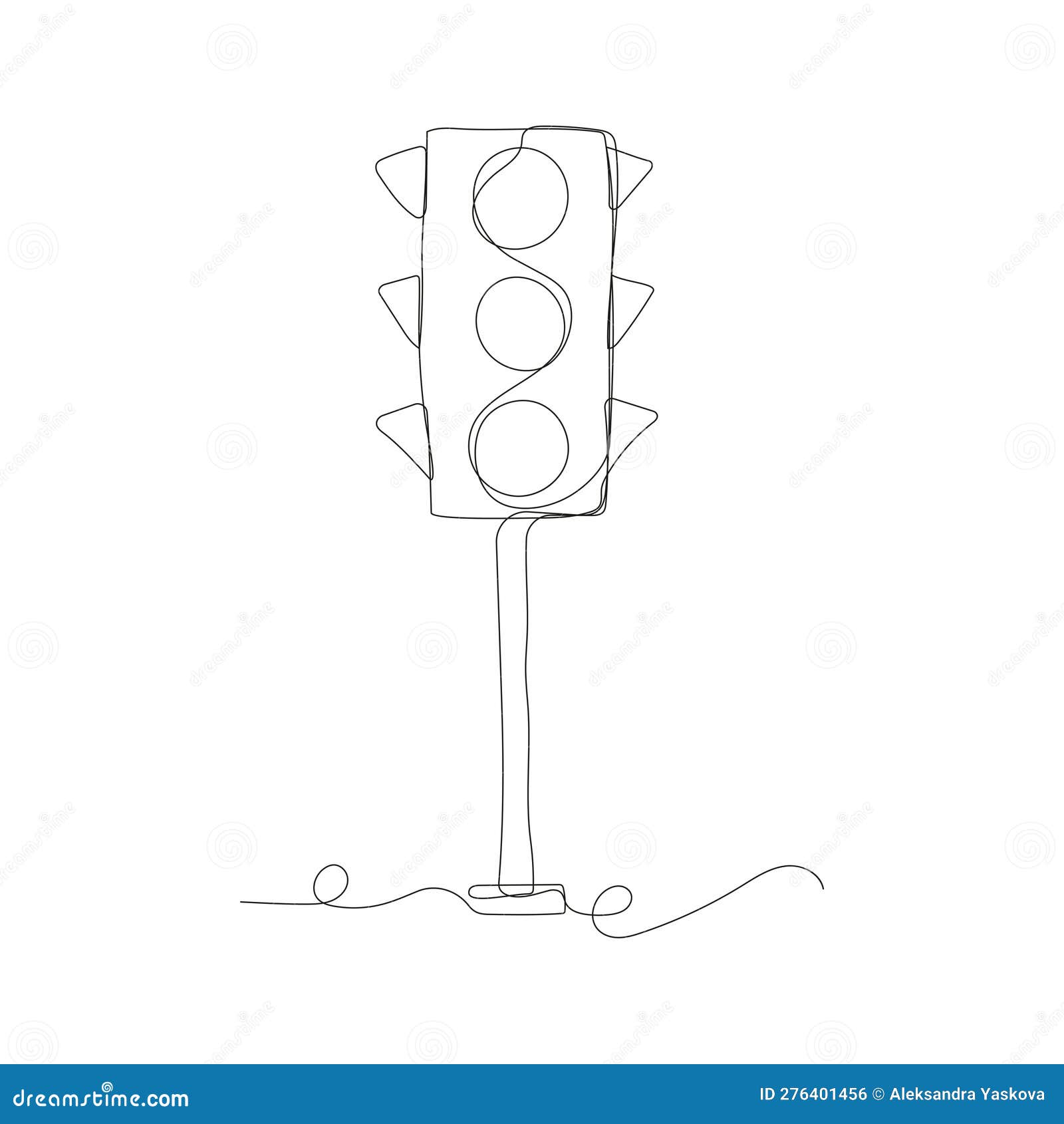Continuous One Line of Traffic Light. Line Art Drawing Stock ...