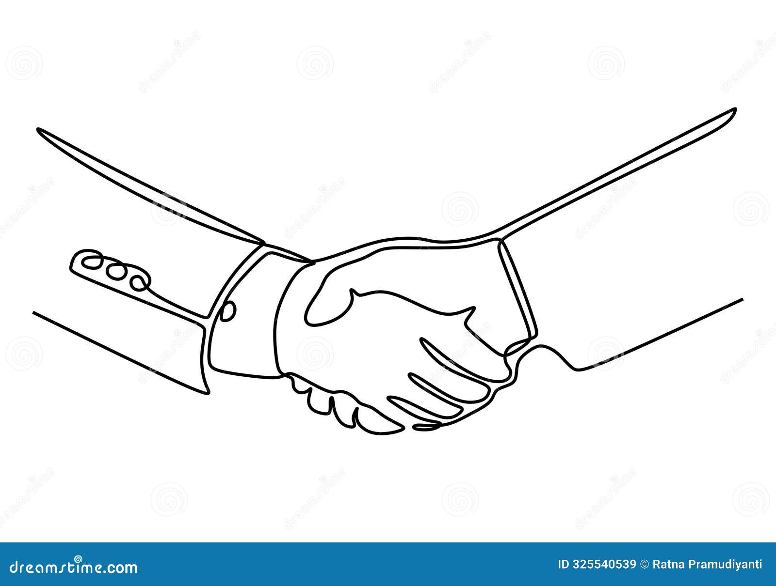 Continuous One Line Vector Illustration of a Handshake Stock Vector ...