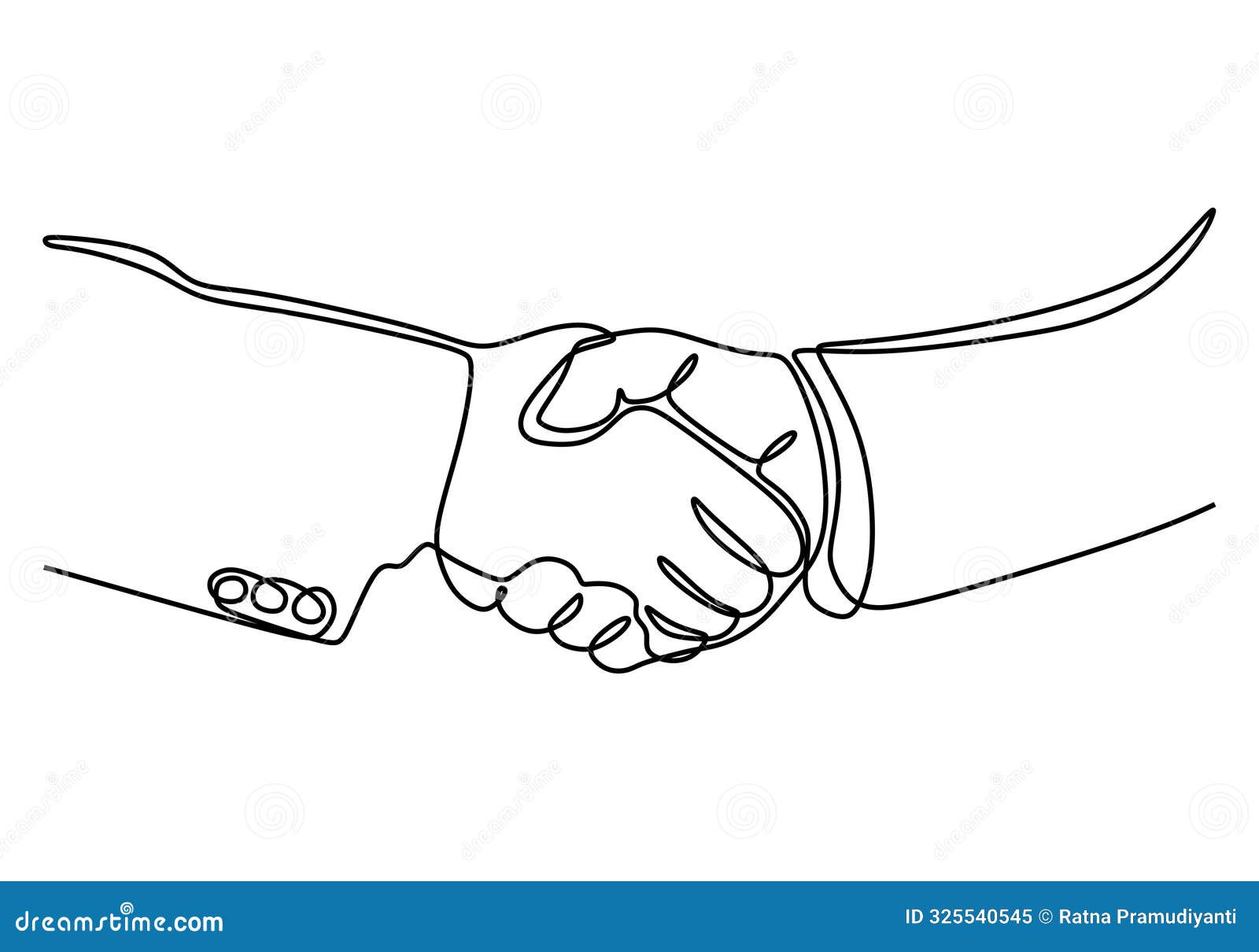 Continuous One Line Vector Illustration of a Handshake Stock Vector ...