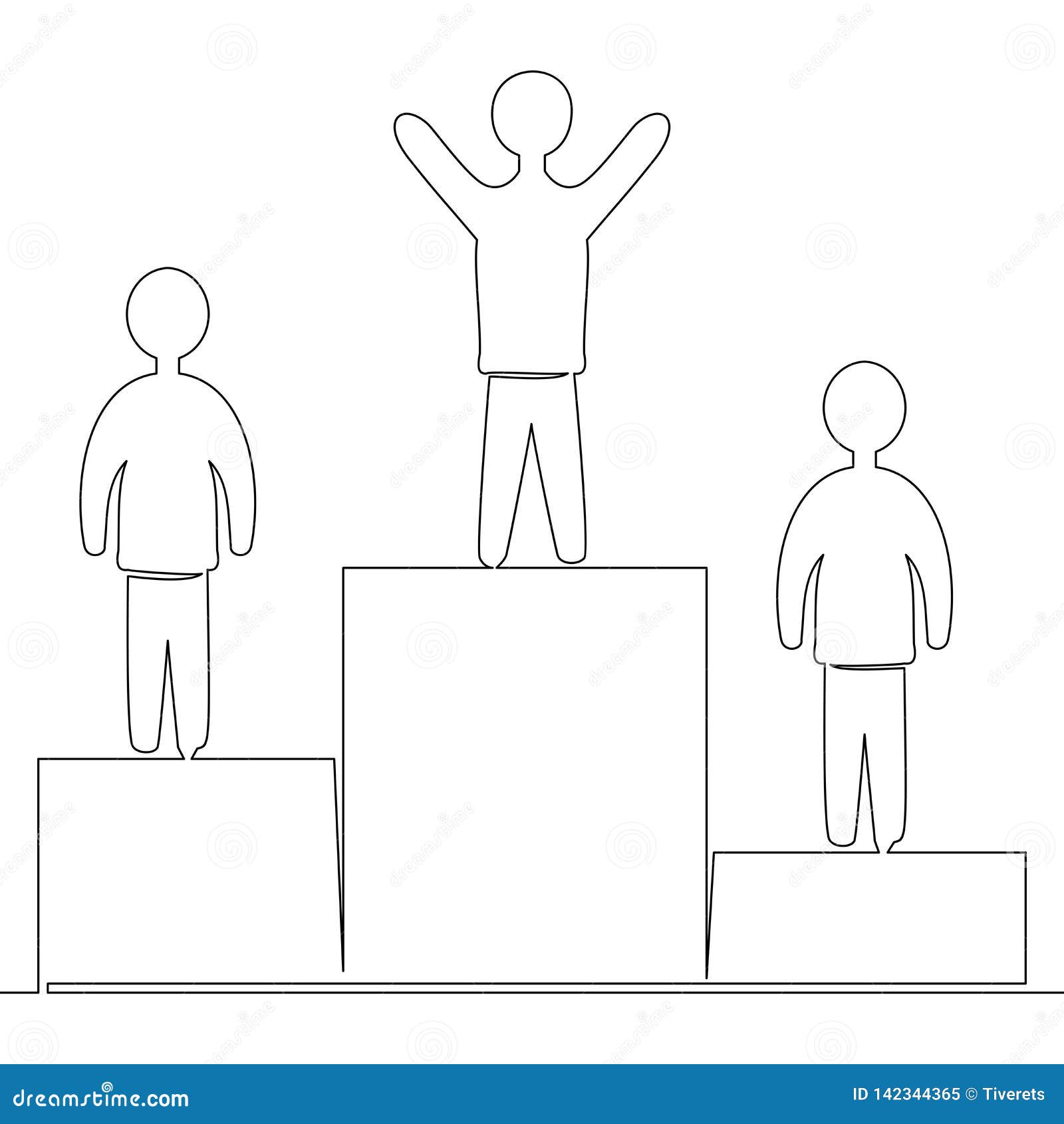 Continuous One Line Winner on Podium Concept Stock Vector ...