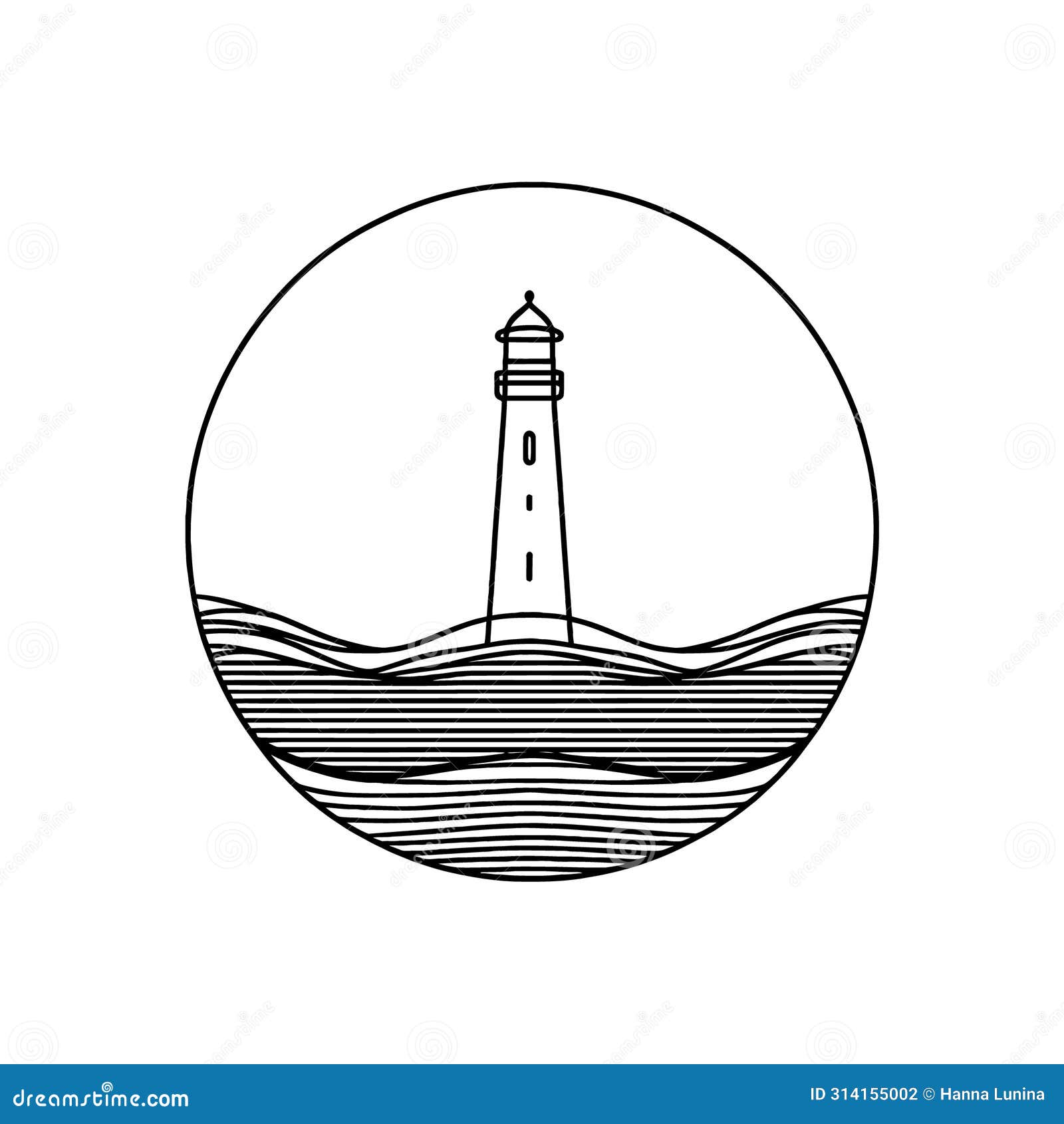 Continuous One Simple Line Drawing Of A Lighthouse, Silhouetted On A ...