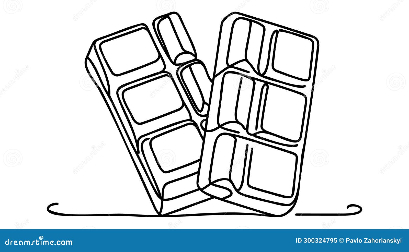 Continuous One Simple Single Abstract Line Drawing of Chocolate Bars ...