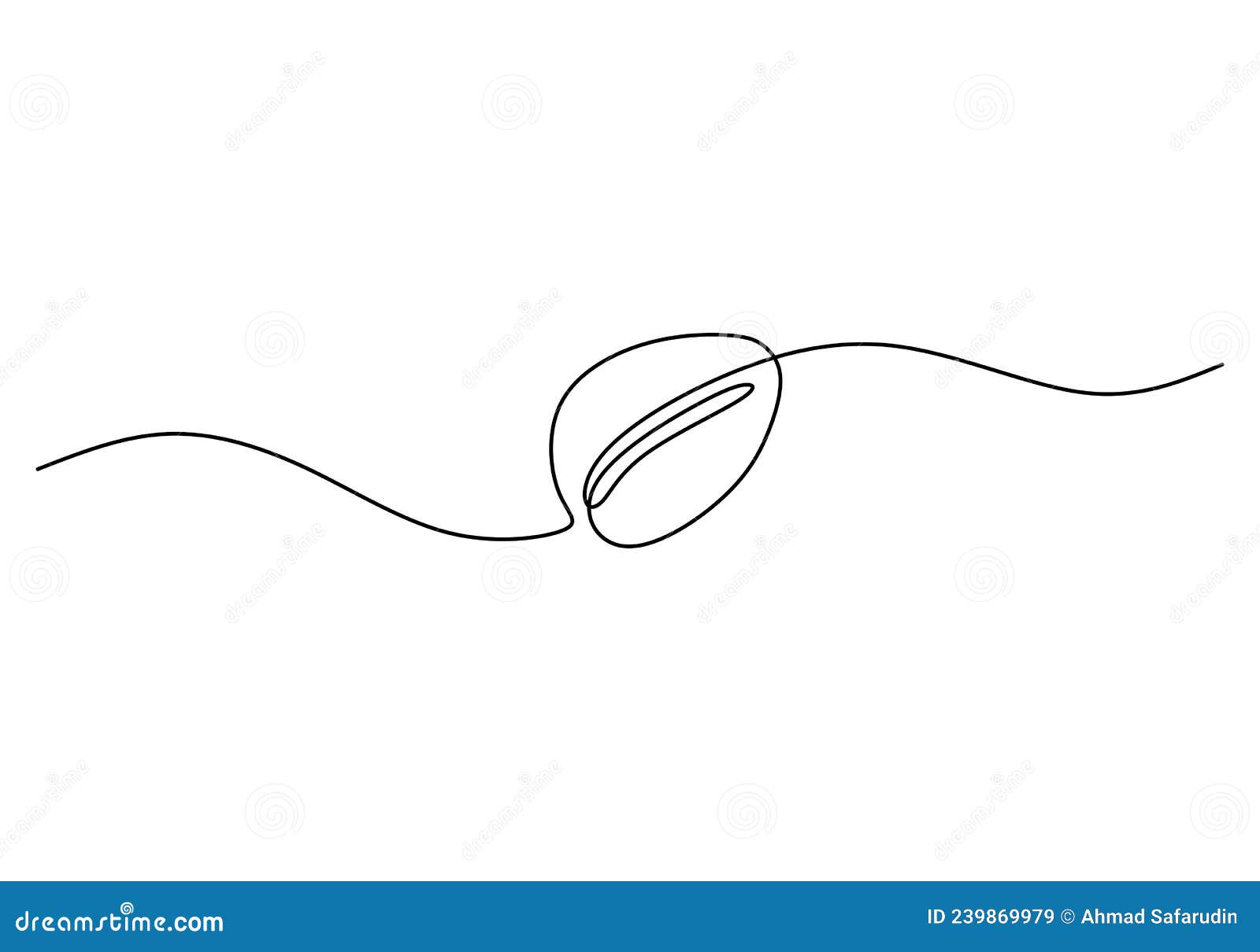 Continuous One Single Line of Coffee Bean Isolated on White Background ...