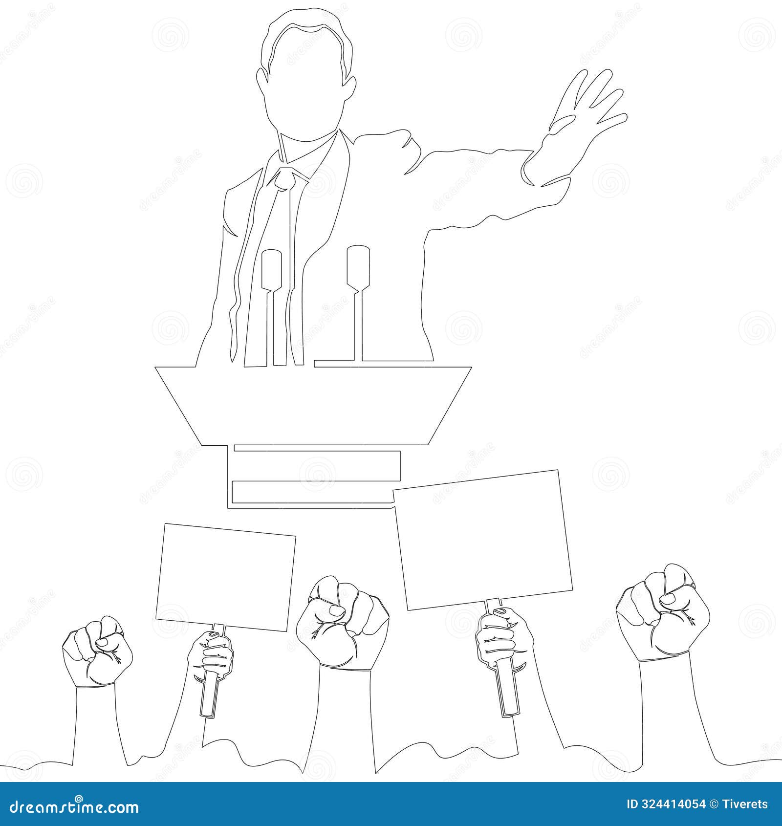 Continuous Line Drawing Elections and Voting Concept Icon Vector ...