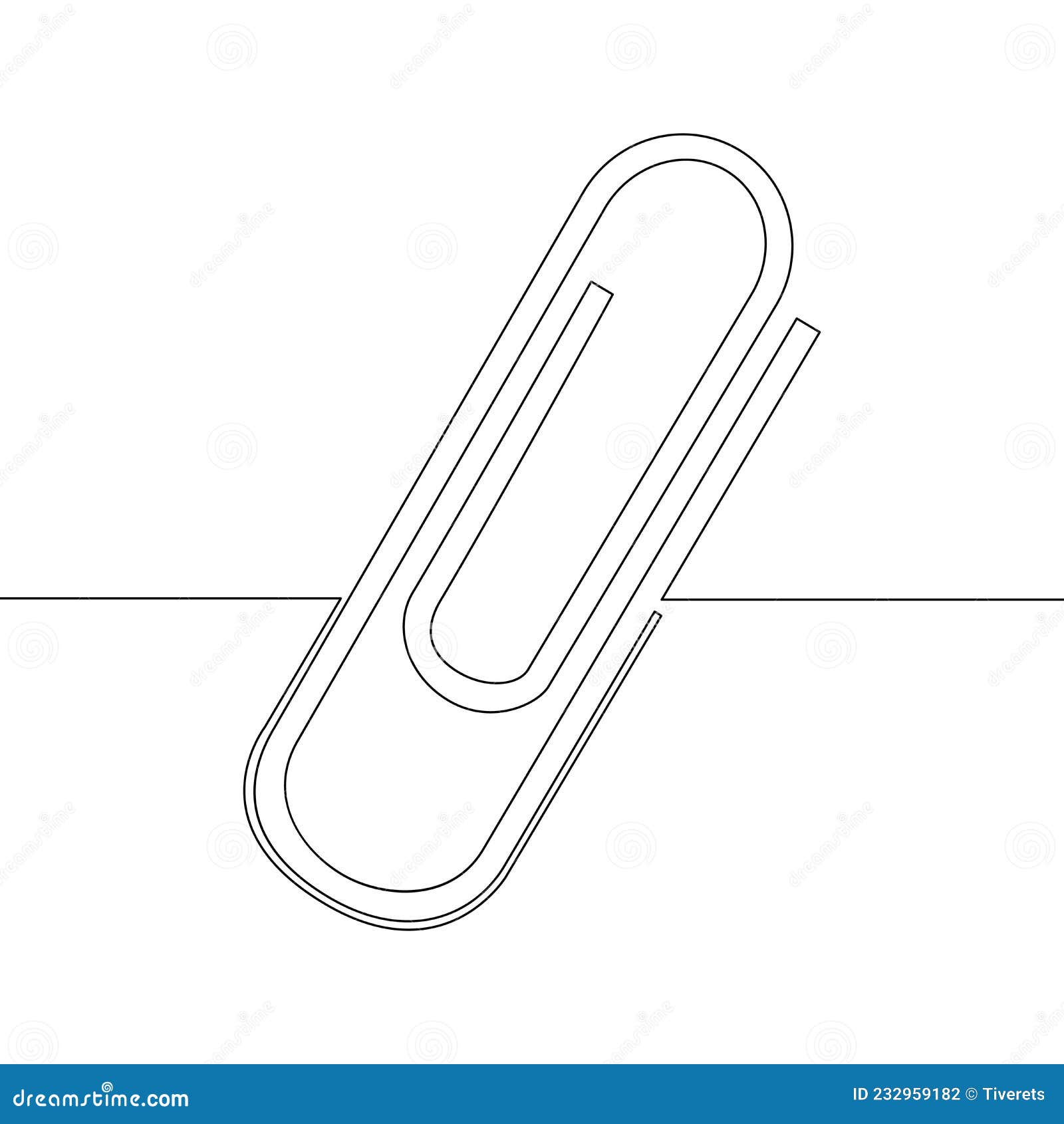Continuous Line Drawing Paper Clip Attach Concept Stock Vector ...