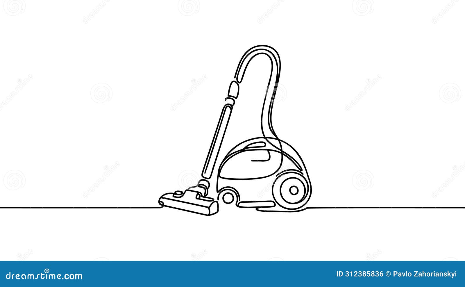 Continuous One Single Line Drawing Vacuum Cleaner Icon Vector ...