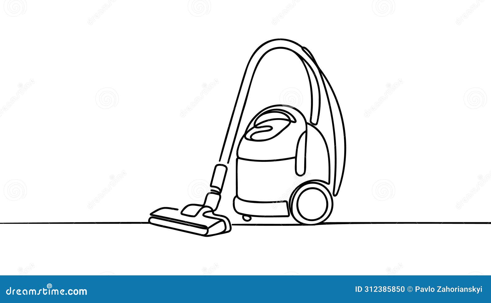 Continuous One Single Line Drawing Vacuum Cleaner Icon Vector ...