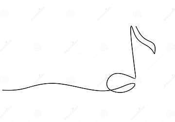 Continuous One Single Line of Music Notes Symbol Isolated on White ...