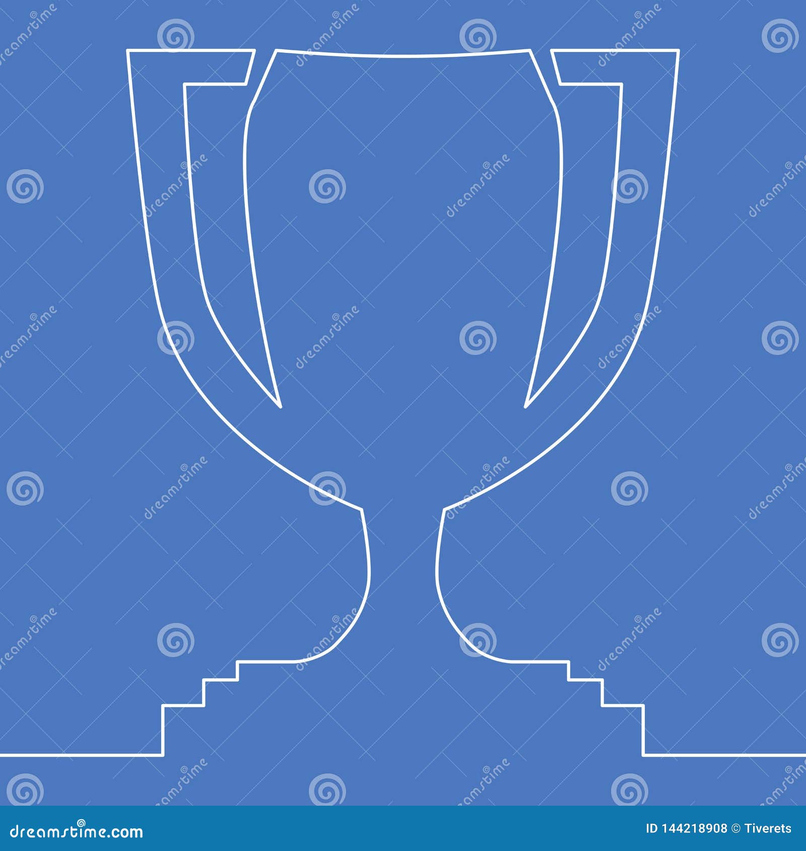 Continuous One Single Line Winner Trophy Concept Stock Vector ...