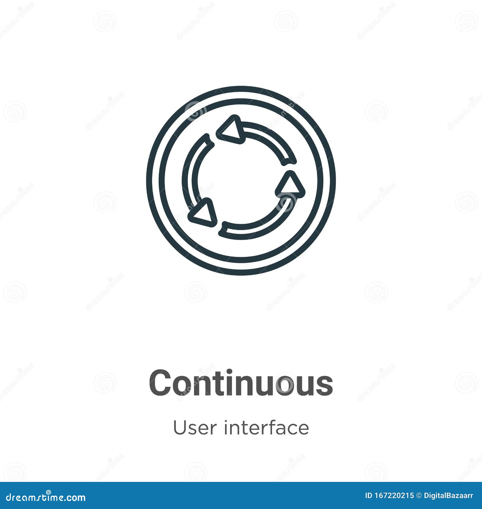 Continuous Outline Vector Icon. Thin Line Black Continuous Icon, Flat ...