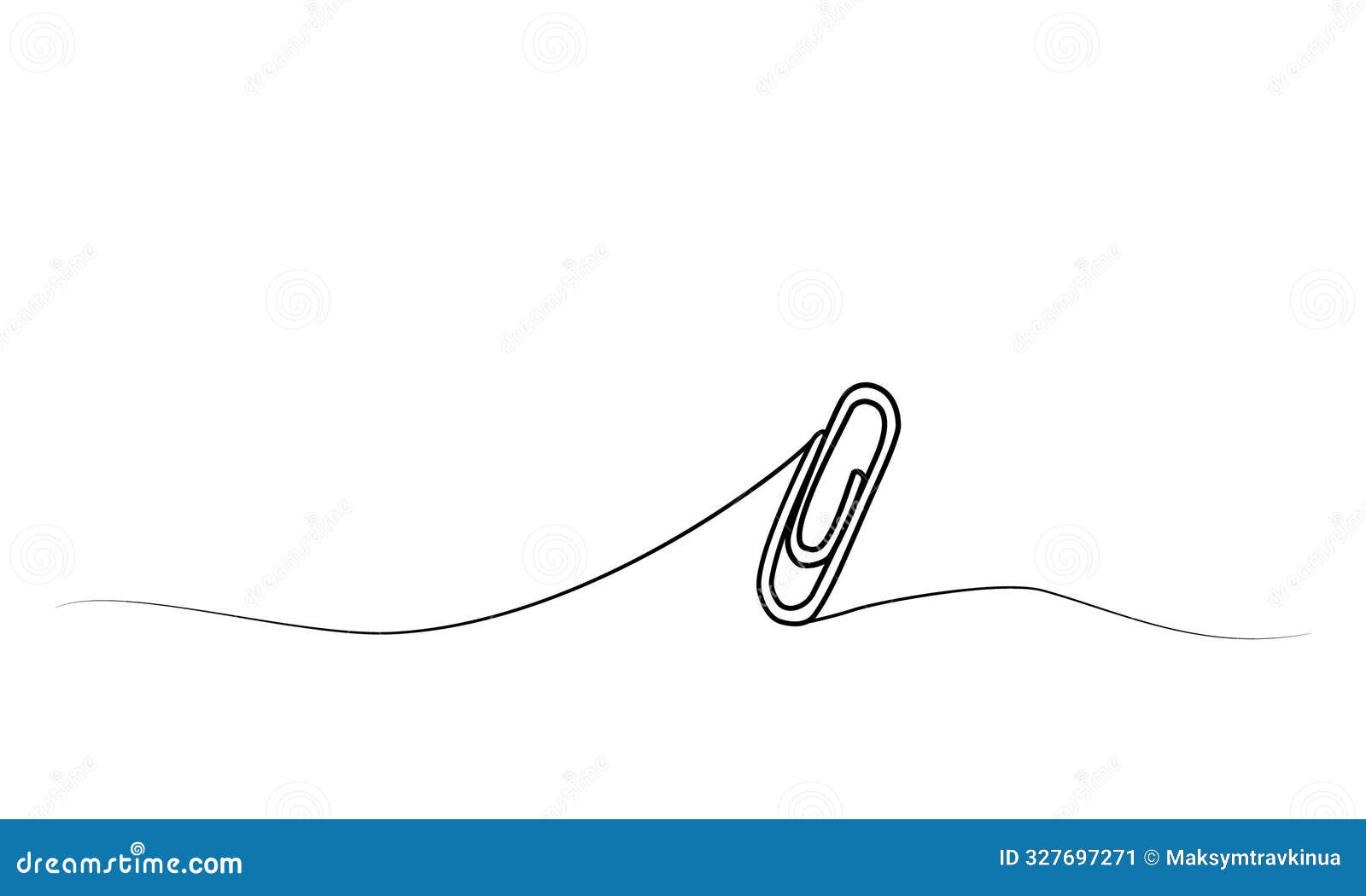 Continuous Paperclip Pattern in One Line. School Supplies Vector Stock ...